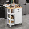 Winston Porter Kitchen Cart Kitchen Trolley With Spice Rack and Tilt ...