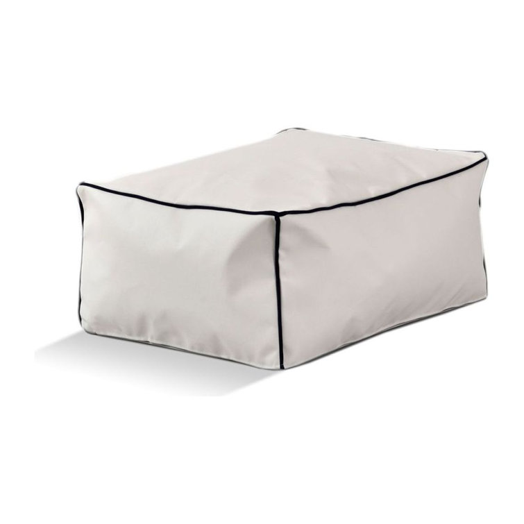 Mondo Bingo Sunbrella Outdoor Pouf Stool, White | Perigold