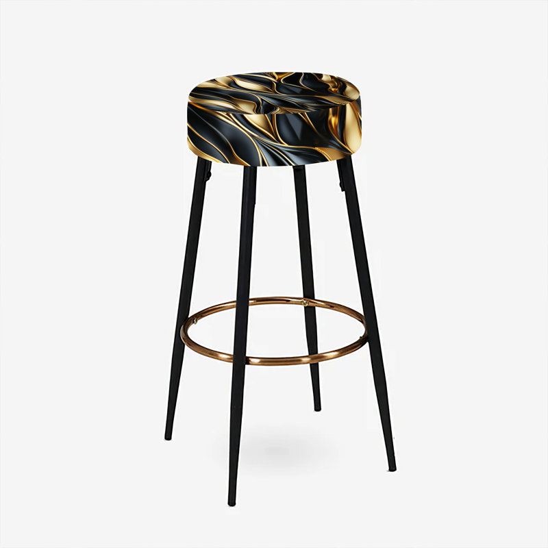 Design Art Opulent Black And Gold Glamour Pattern - Marble Bar Stools ...