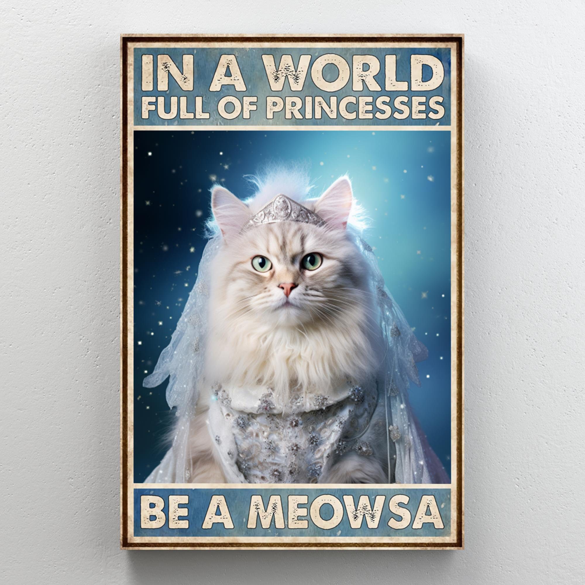 Trinx White Cat Be A Meowsa 2 - 1 Piece Rectangle Graphic Art Print On ...