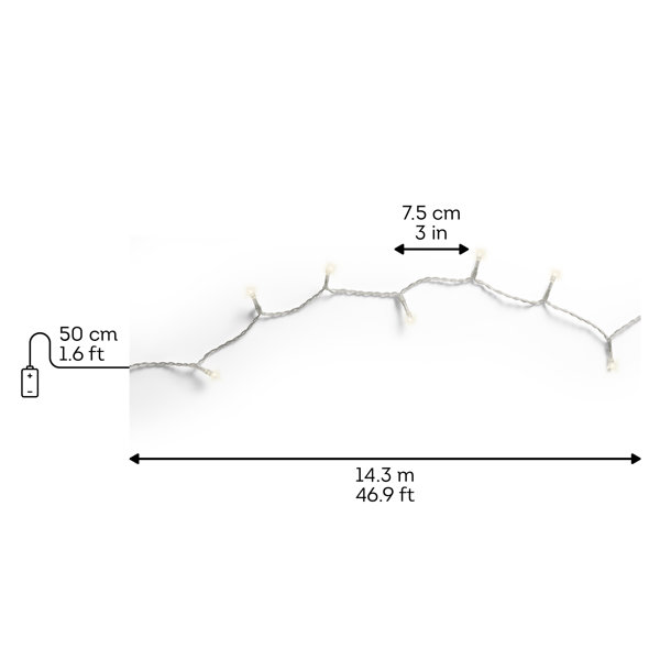 The Seasonal Aisle Outdoor Battery Powered Basic String Light - 192 ...