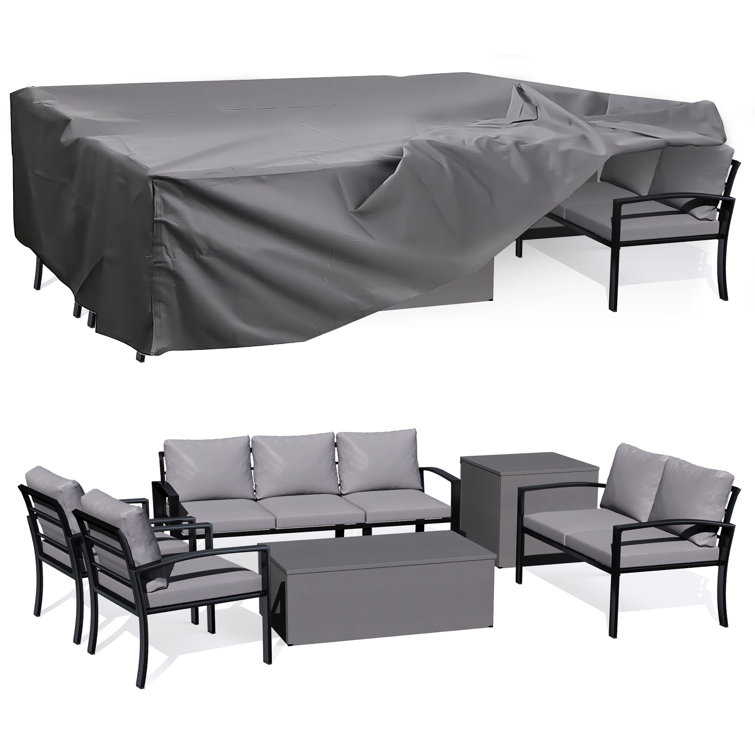 AECOJOY 7-piece Outdoor Patio Furniture Set With Sofa Dust Cover ...