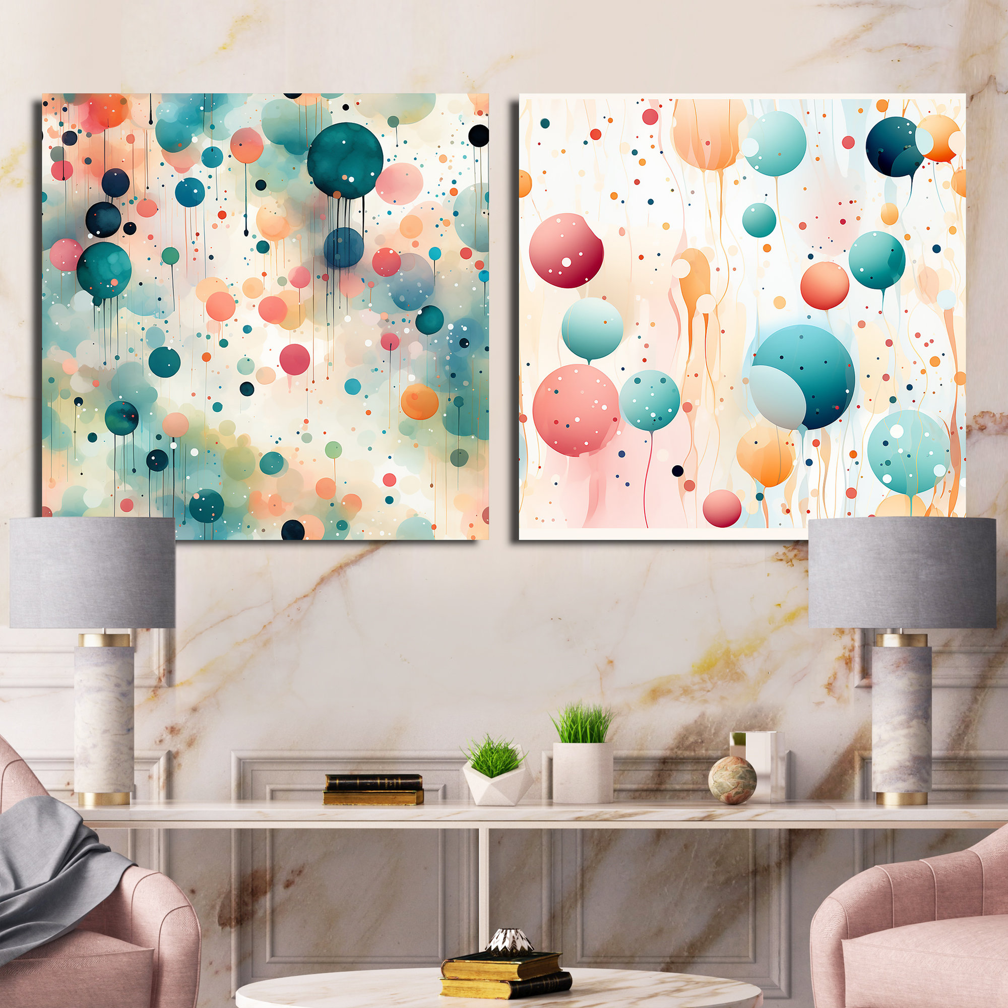 Design Art Mystical Poka Dota Harmony - Abstract Shapes Square Collage ...