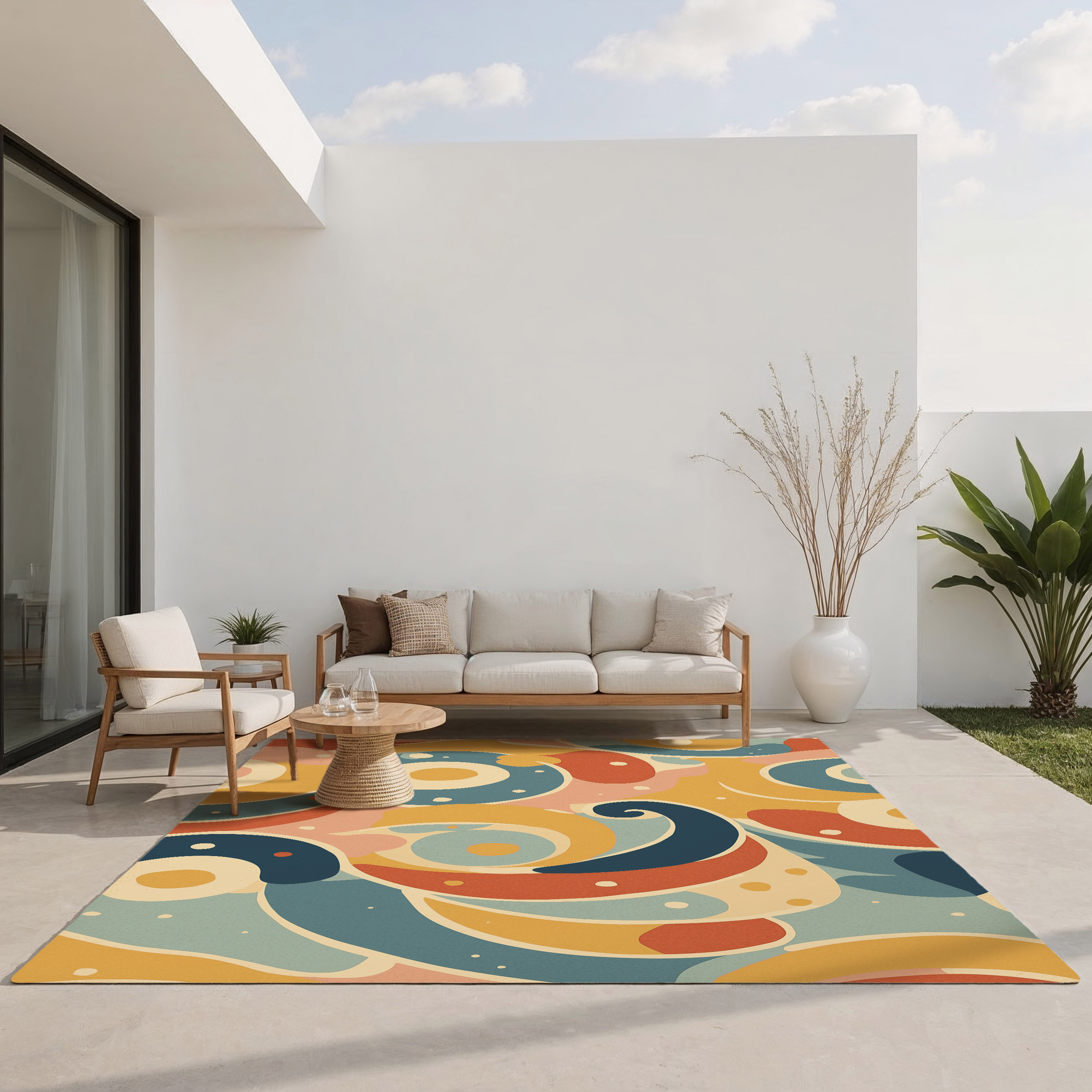 Wrought Studio™ Bold Streak Indoor And Outdoor Area Rug | Wayfair