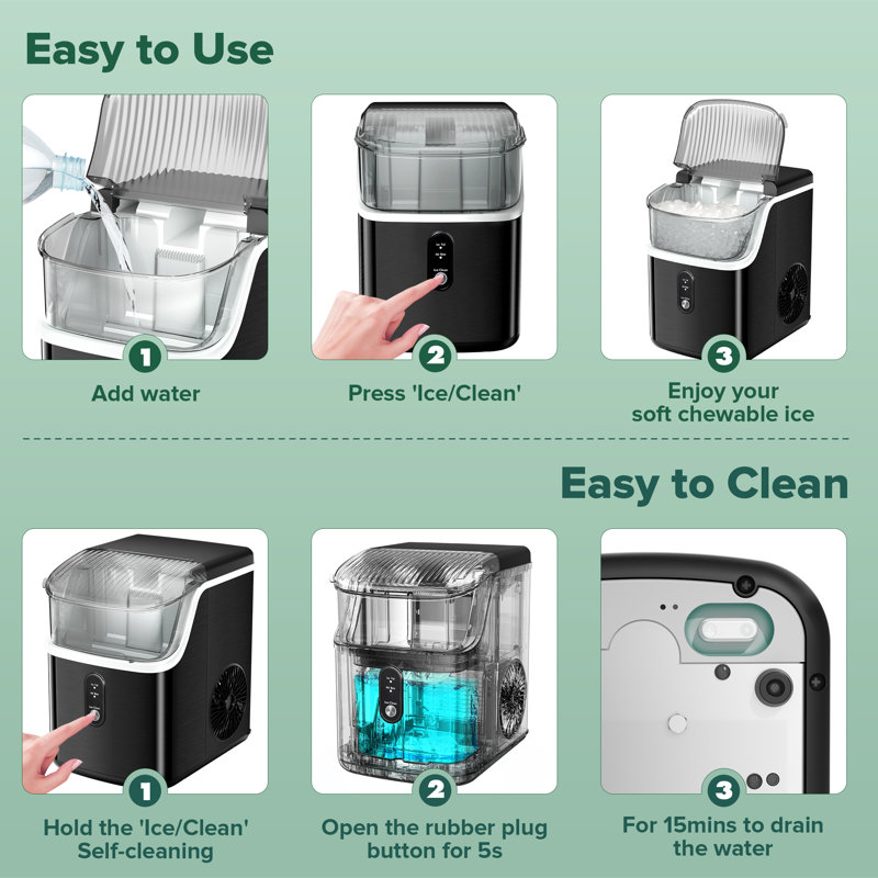 COWSAR 33 lb. Daily Production Nugget Clear Ice Portable Ice Maker ...