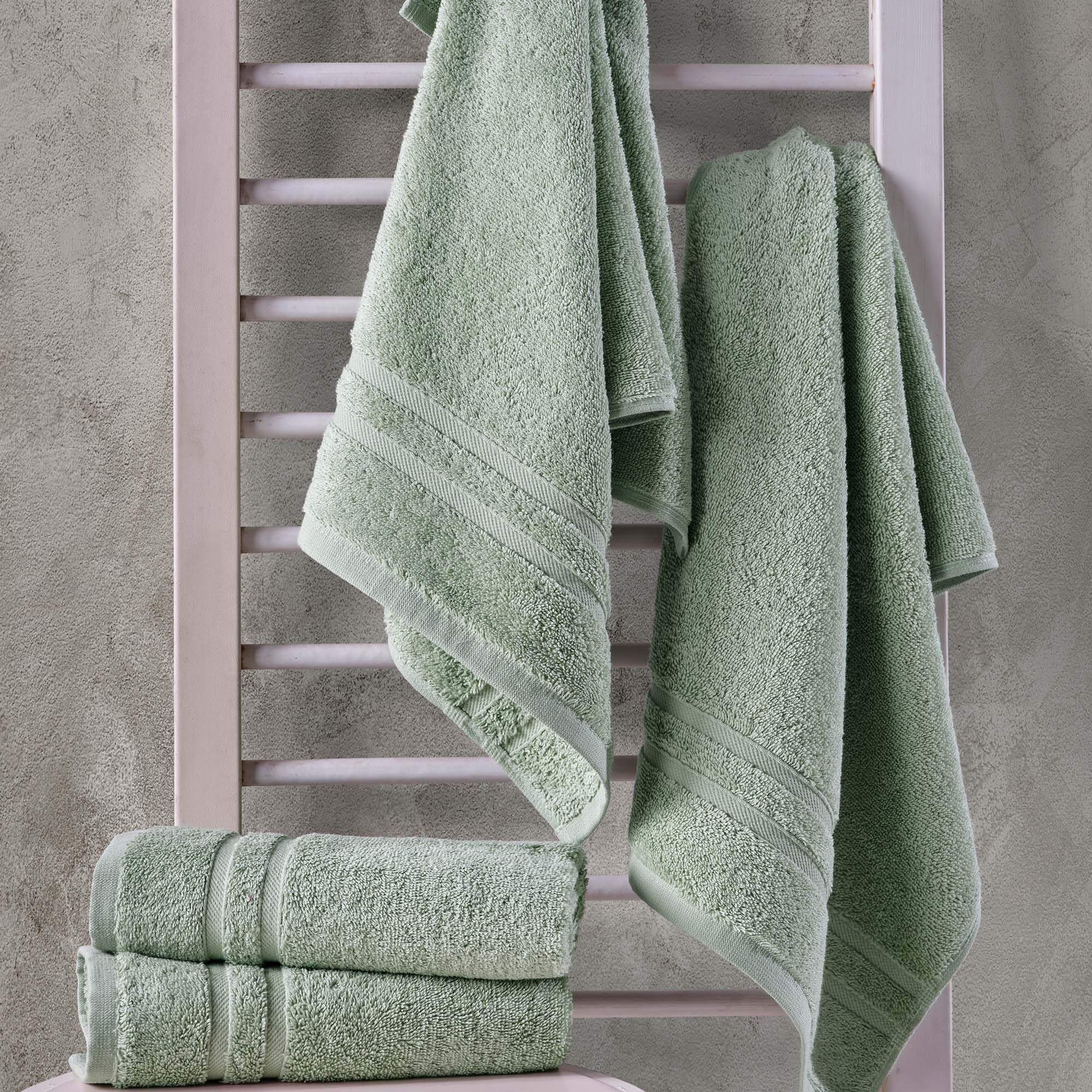 Hokku Designs Light Green Hand Towels 4 Pack Turkish Cotton Premium ...