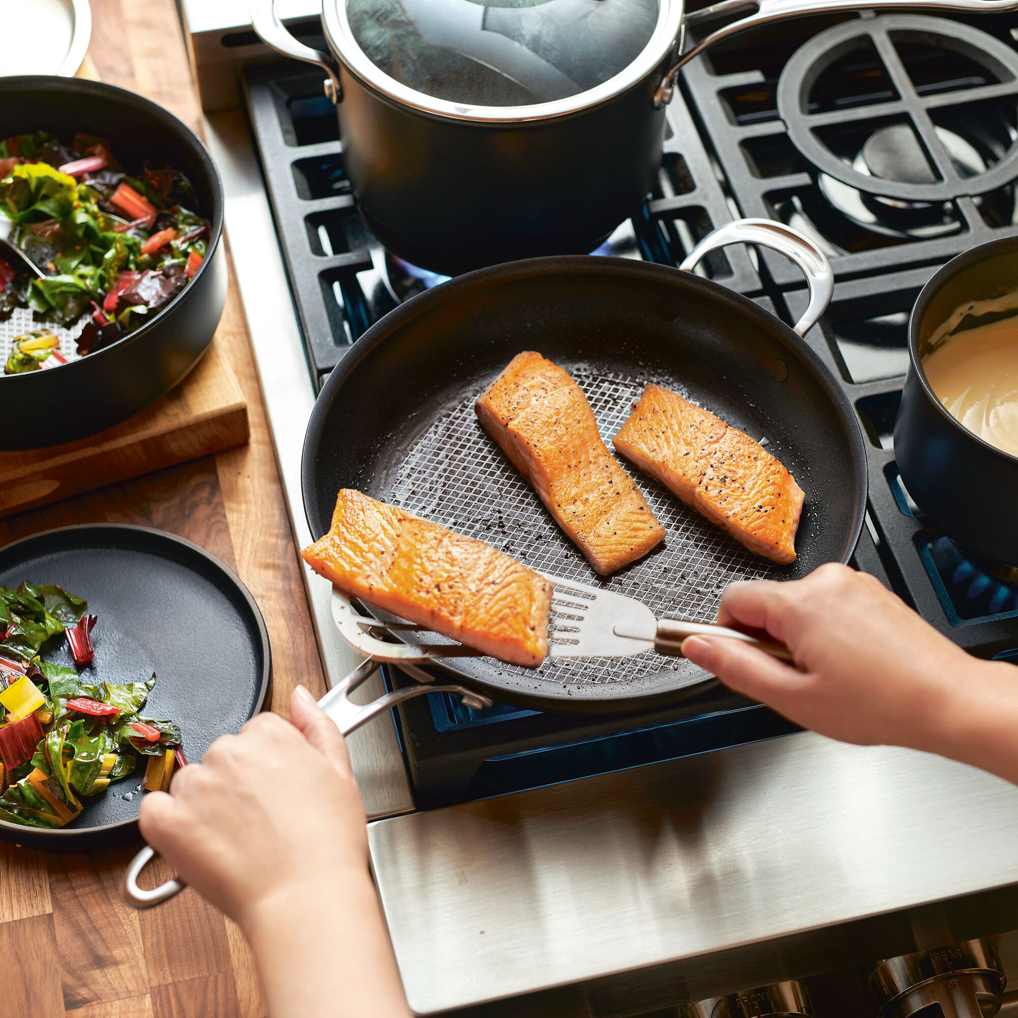 Anolon X Hybrid Nonstick Induction Frying Pans / Skillet Set - 2 Piece ...