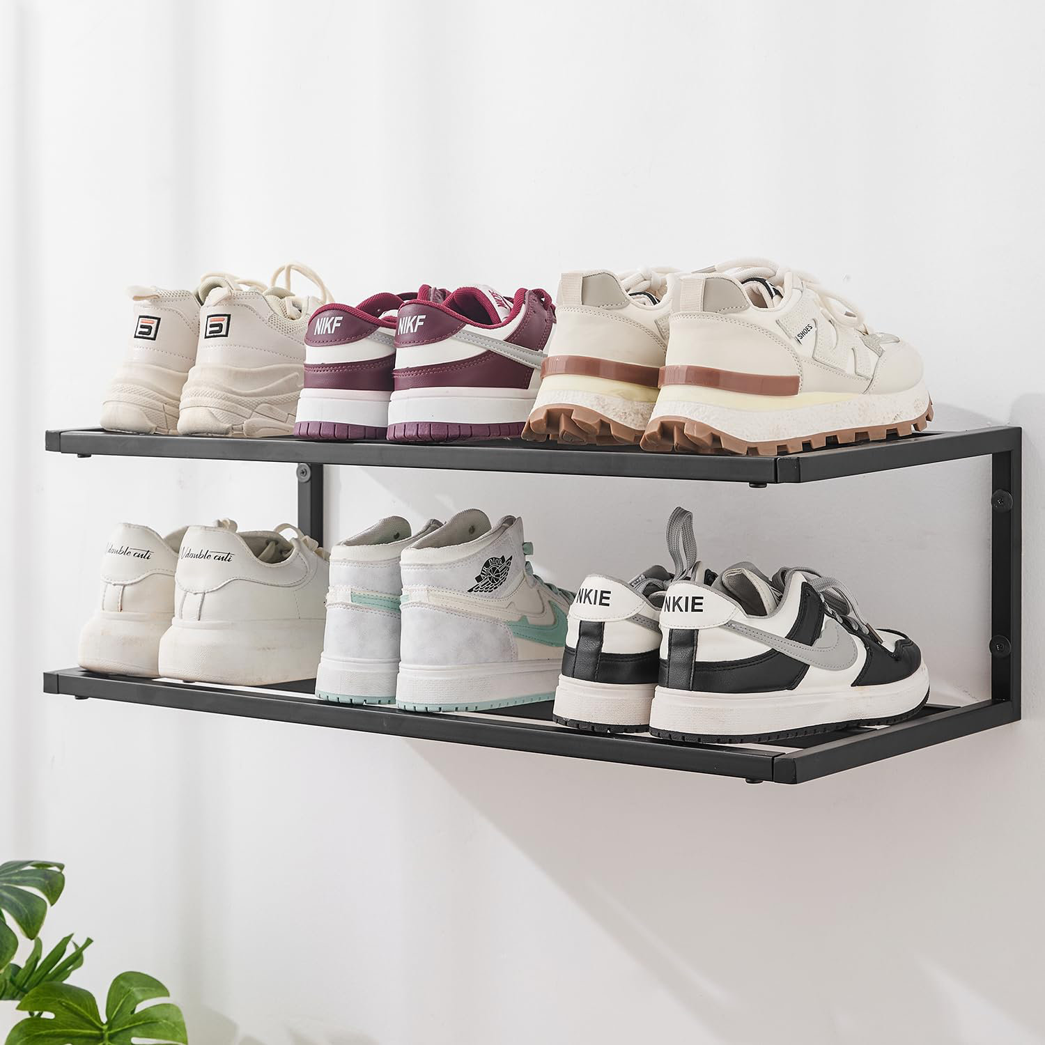 Latitude Run® Floating Shoe Rack - Modern 2-Tier Shoe Hanger Ideal For ...