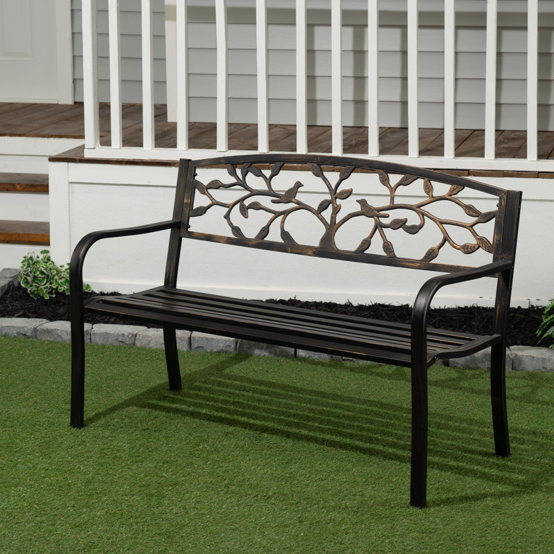 Laurel Foundry Modern Farmhouse® Calliope Tree Metal Garden Bench ...