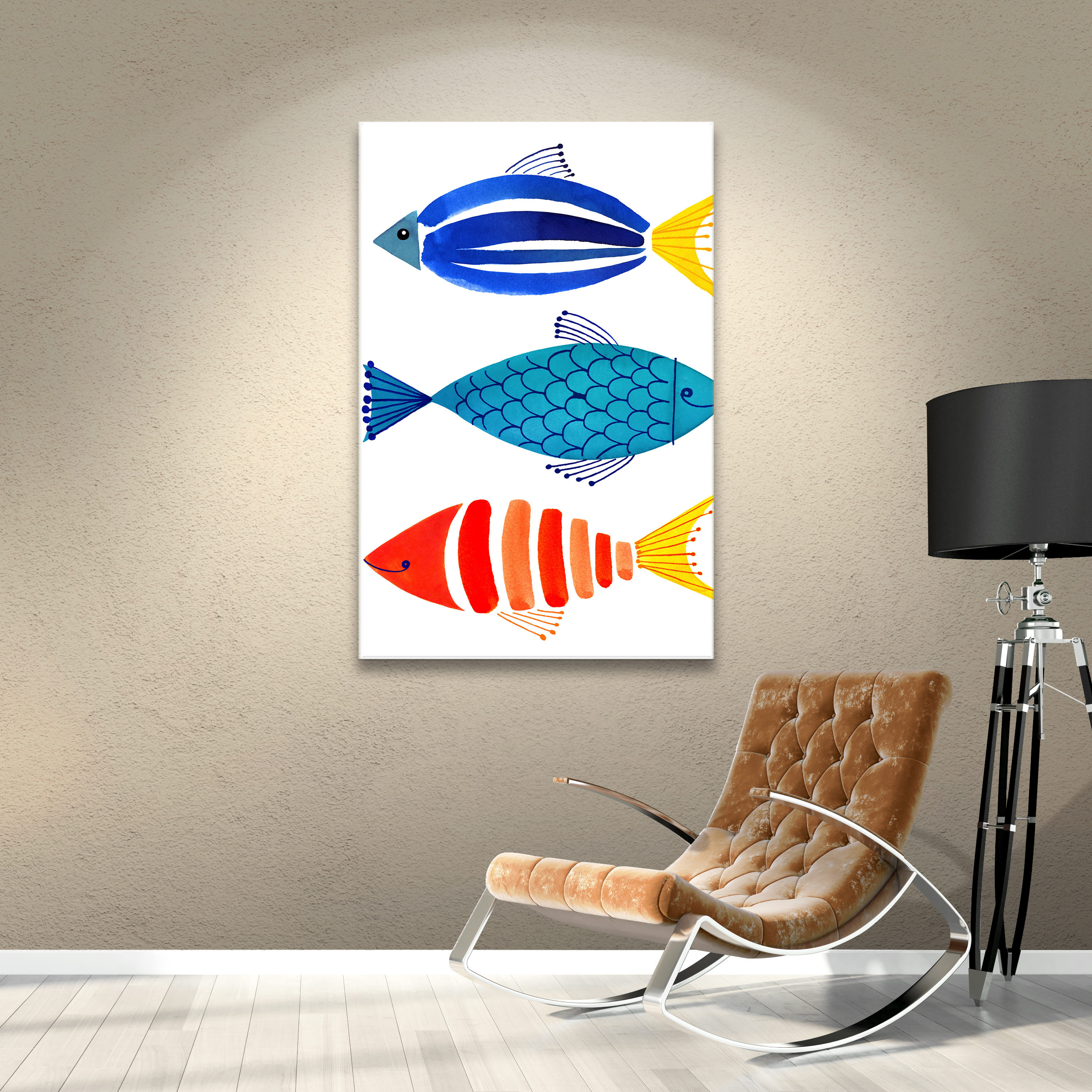 Highland Dunes Margaret Berg Summer Fish Trio Print on Canvas & Reviews ...