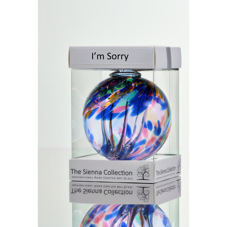 Sienna Glass 10cm Spirit Ball - I'm Sorry - Multicoloured Blue ...