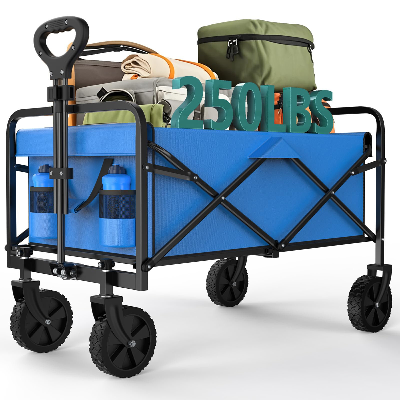 tangmaikeji Heavy Duty Wagon Cart With Wheels Foldable,Large ...