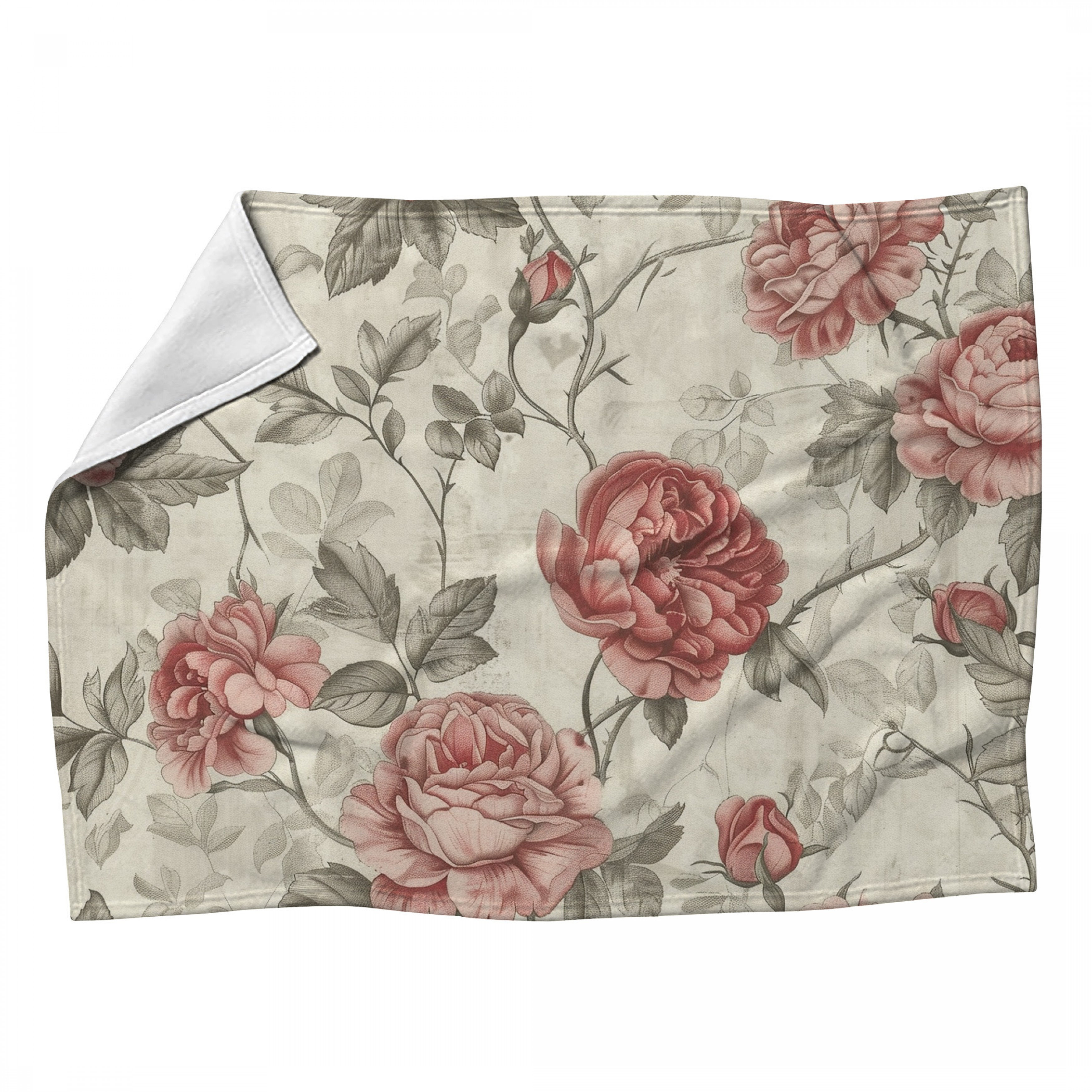 VisionDecor Golden Roses Fleece Throw Blanket - Botanical Throws for ...