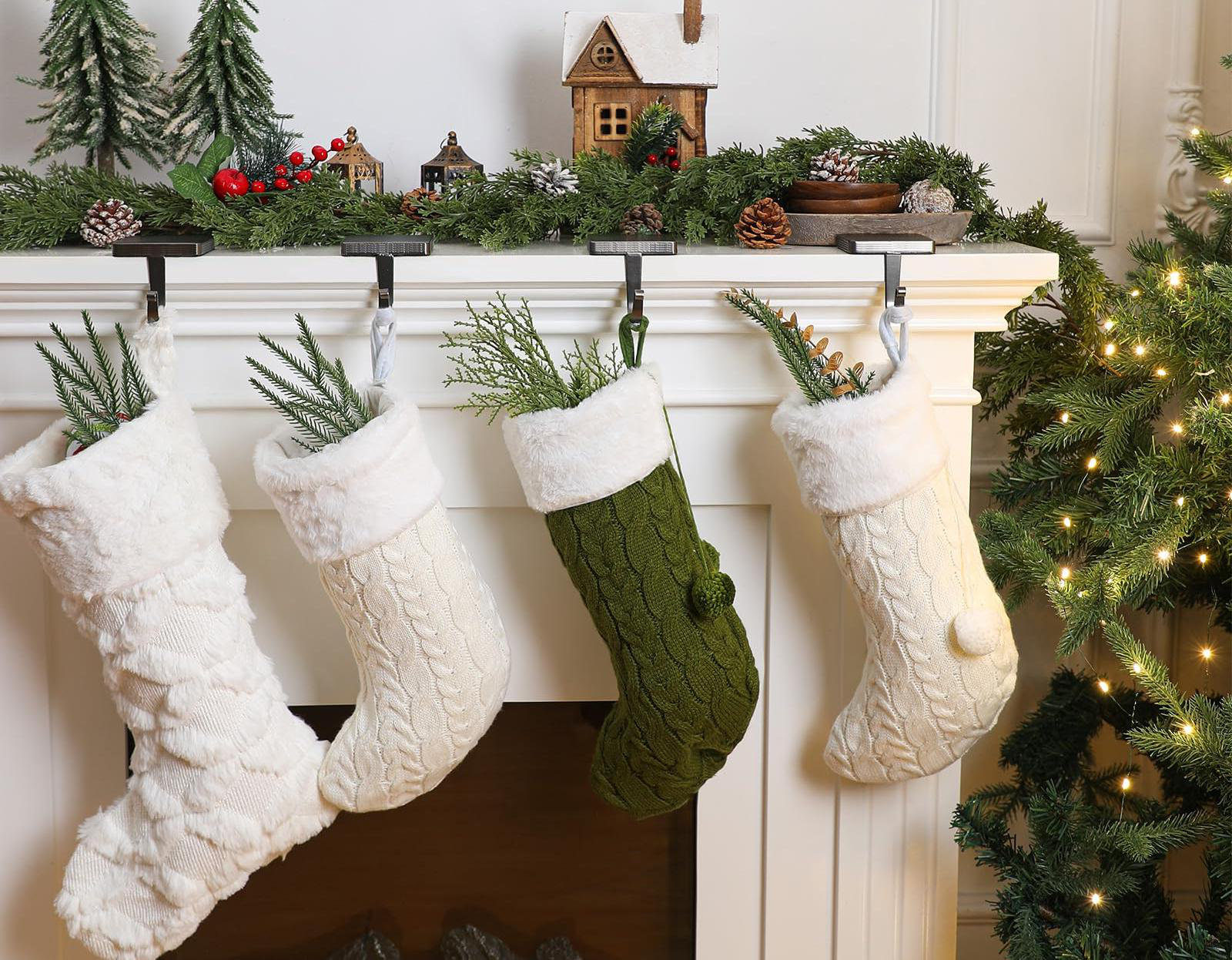 VOMGEB1 4 Pcs Heavy Duty Metal Christmas Stocking Holders for Mantel ...