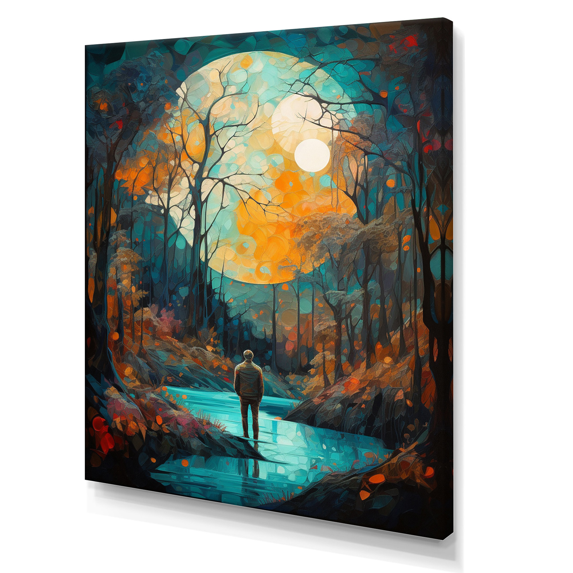 Millwood Pines Full Moon Magic Wandering In The Forest - Forest Canvas ...