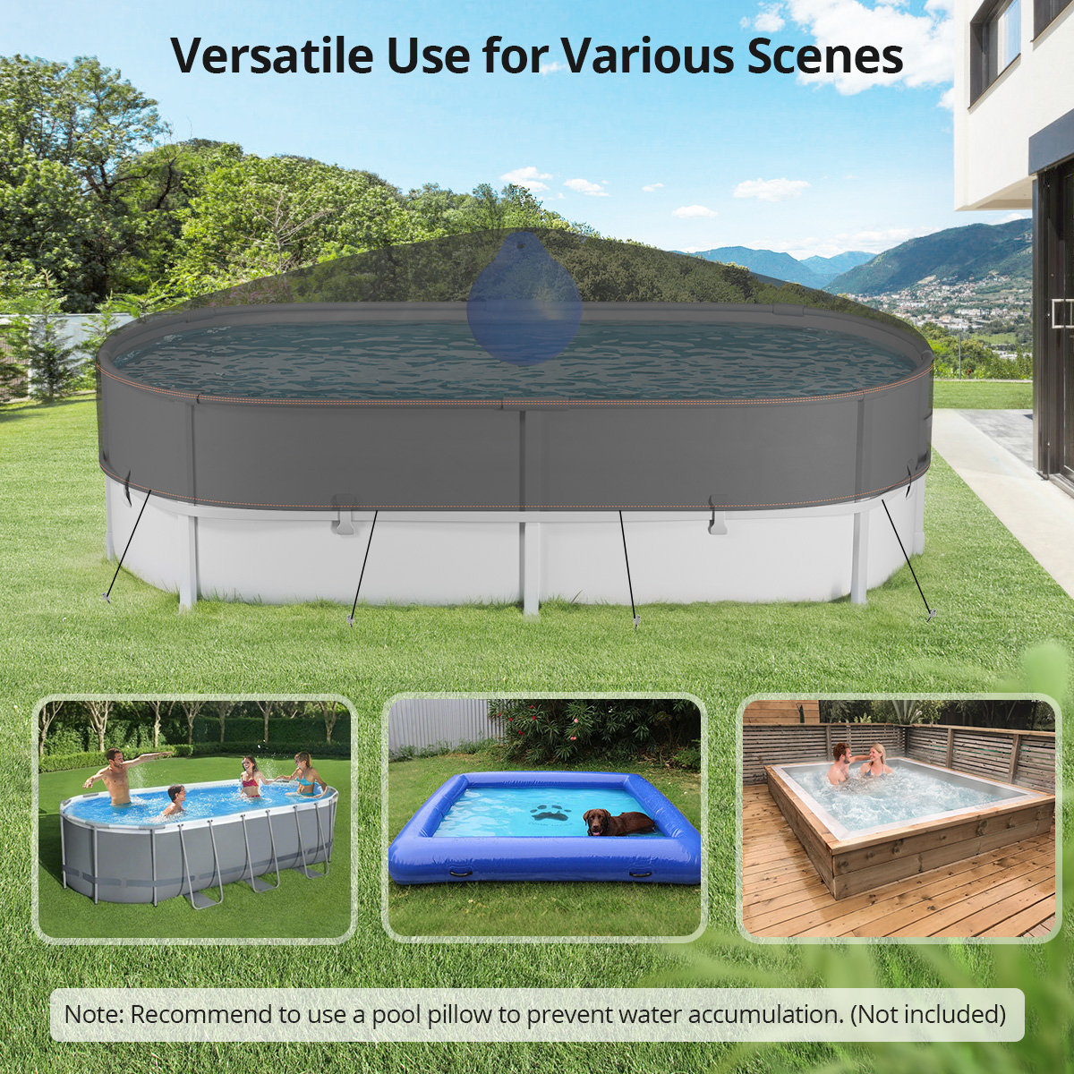KingSo Oval Pool Cover for Above Ground Pools (Cover Only) | Wayfair
