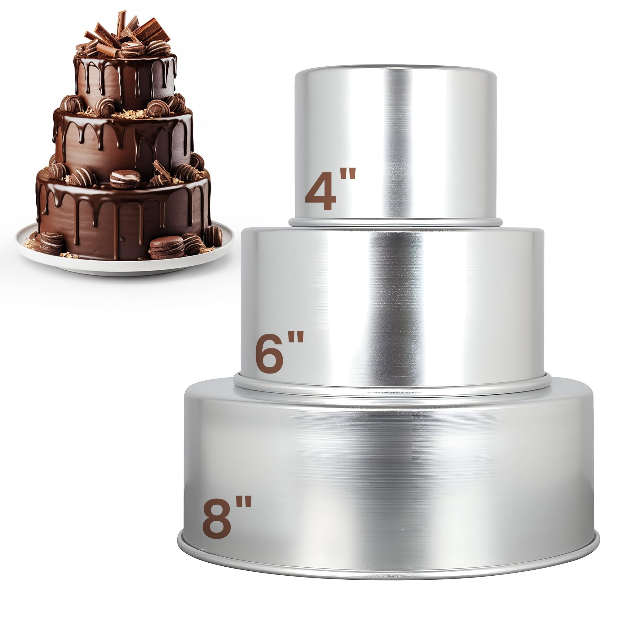 ELEMENTARY ENTERPRISE LLC Tall Round Cake Pans Cake Pan/Tiered Cake ...