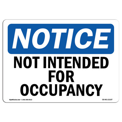 SignMission Not Intended for Occupancy Sign | Wayfair