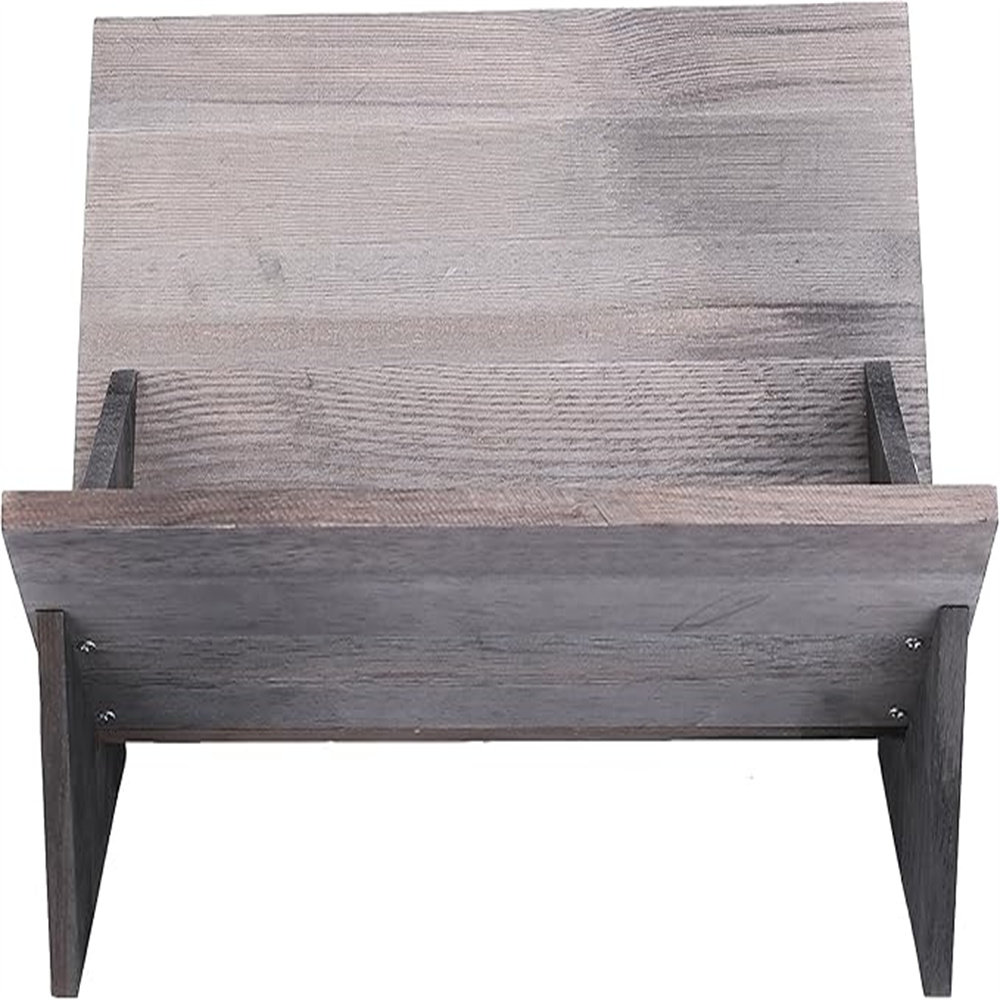 Gracie Oaks Rustic Barnwood Grey Desktop Bookcase With Tilted Design ...