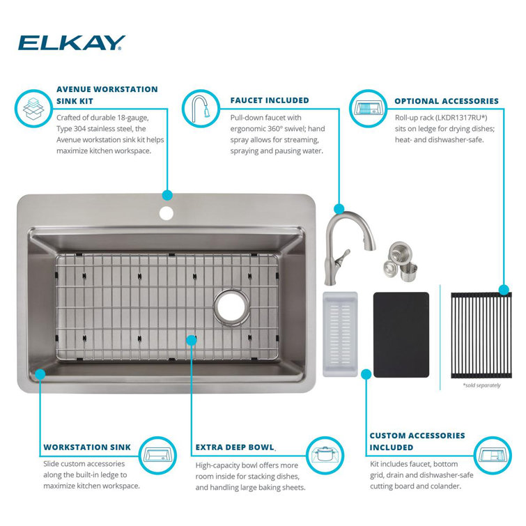 Elkay Crosstown Stainless Steel Over The Sink Dish Rack | Wayfair