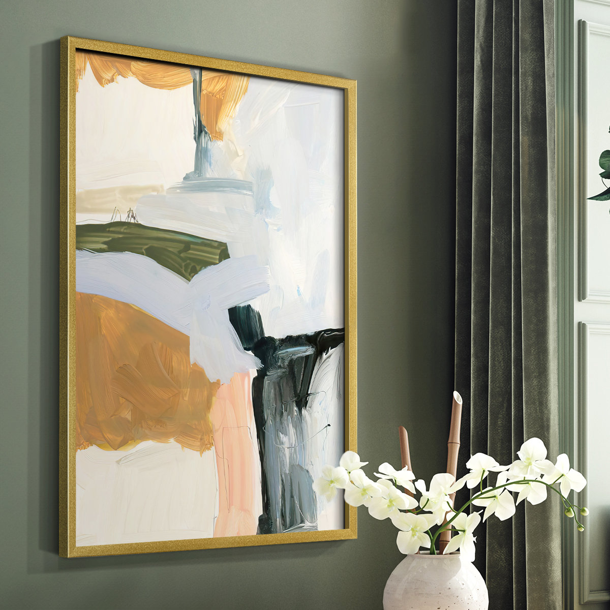 Wrought Studio™ Palette Meld II Framed Print - Solid Wood | Wayfair