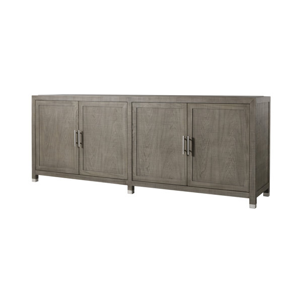 Sonder Living Raffles Credenza - 4 Doors Gray and Pewter | Wayfair