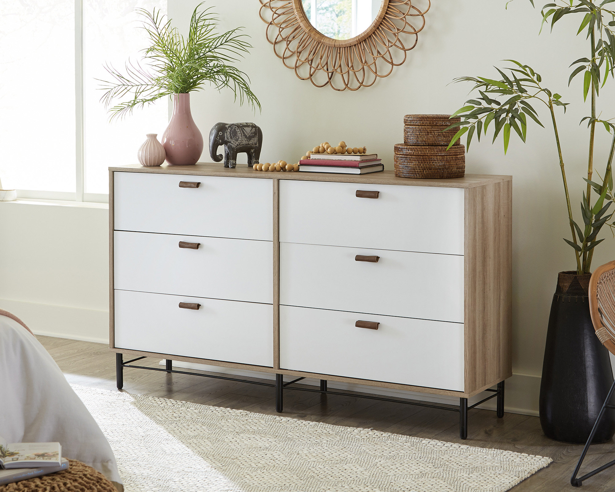 Wade Logan Aimey-Louise 6 Drawer 60.03" W Double Dresser & Reviews ...