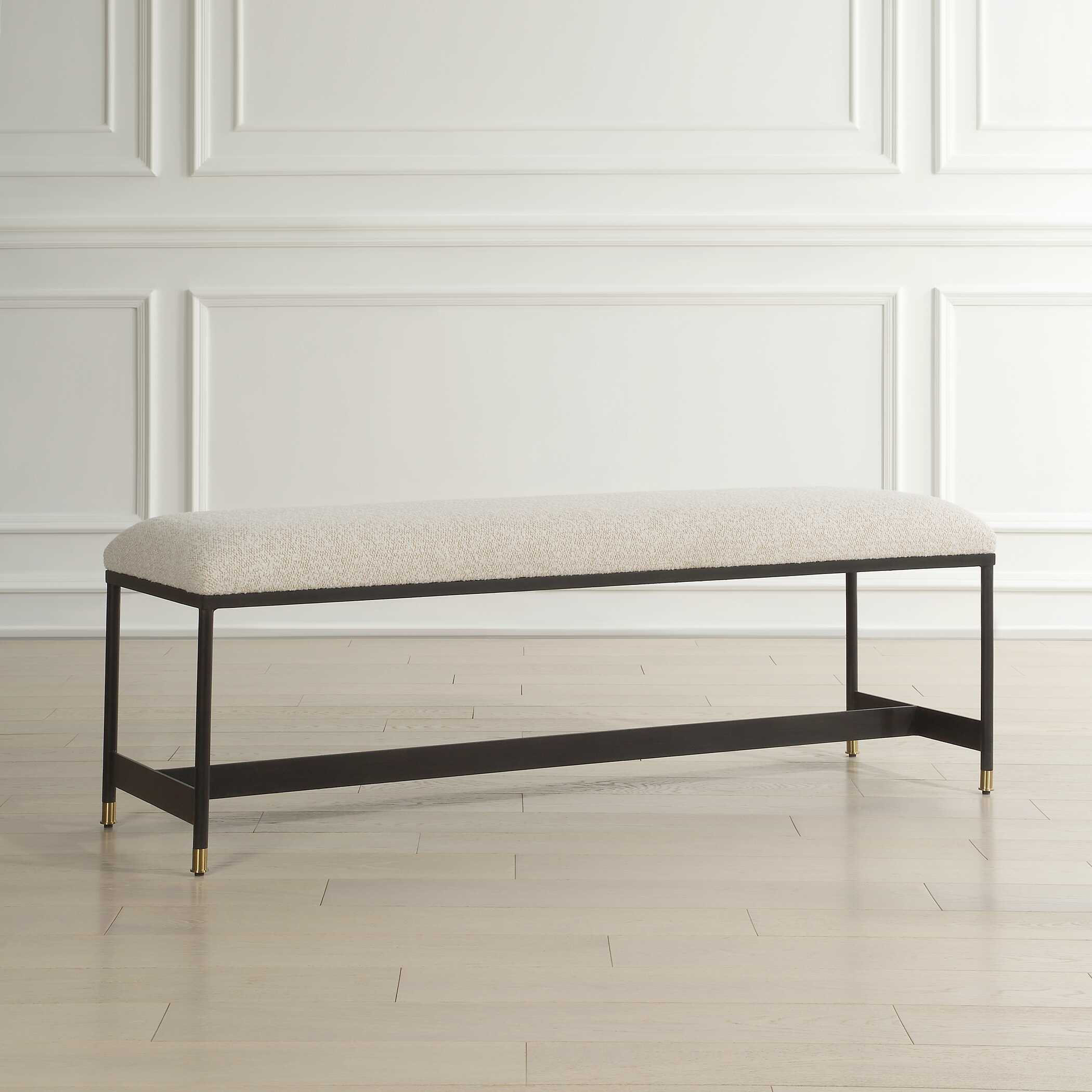 Uttermost Upholstered White Bench | Wayfair