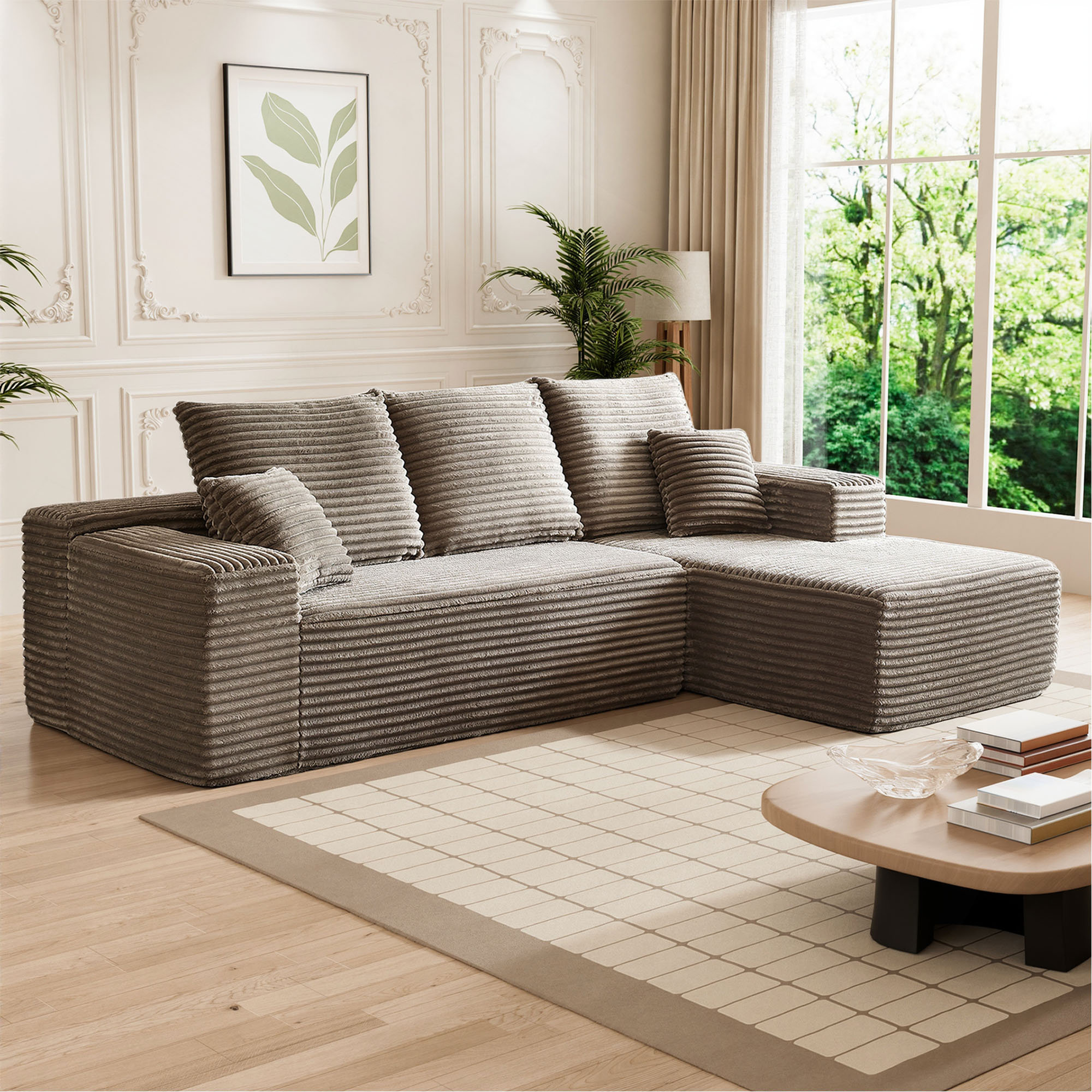 George Oliver 107-Inch Rabbit Hair Sofa | Wayfair