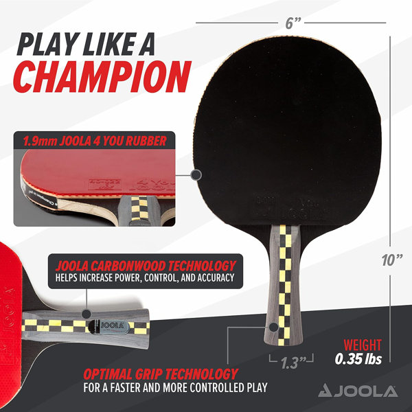 Ping Pong Racket Carbon X JOOLA Match Pro - ITTF Approved 4-Star Table ...