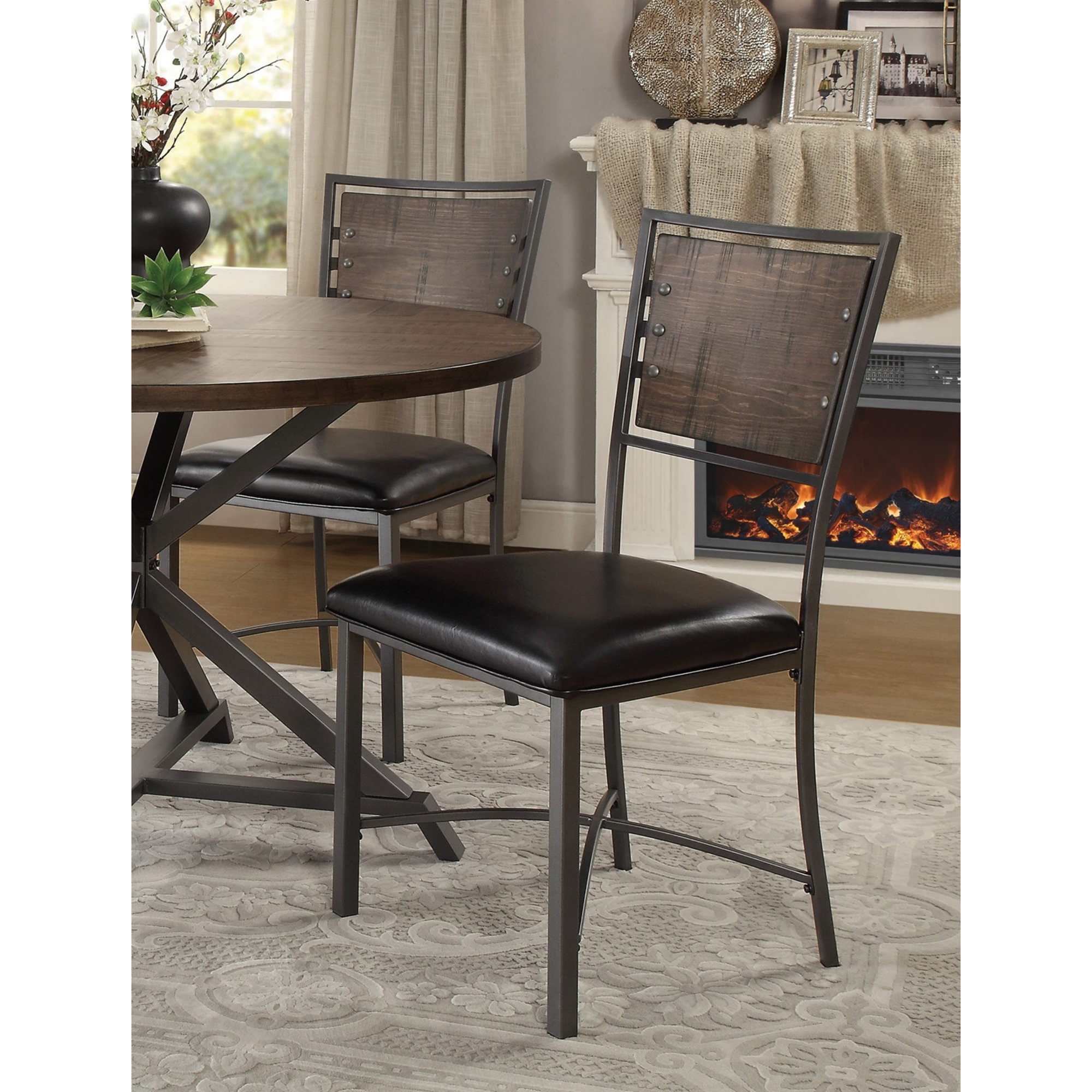 Corrigan Studio Industrial Style Metal Frame Chairs Set of 2 - Wayfair ...