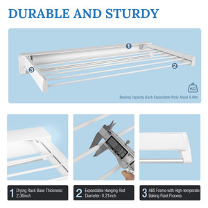 Rebrilliant Foldable Wall-Mounted Drying Rack & Reviews | Wayfair