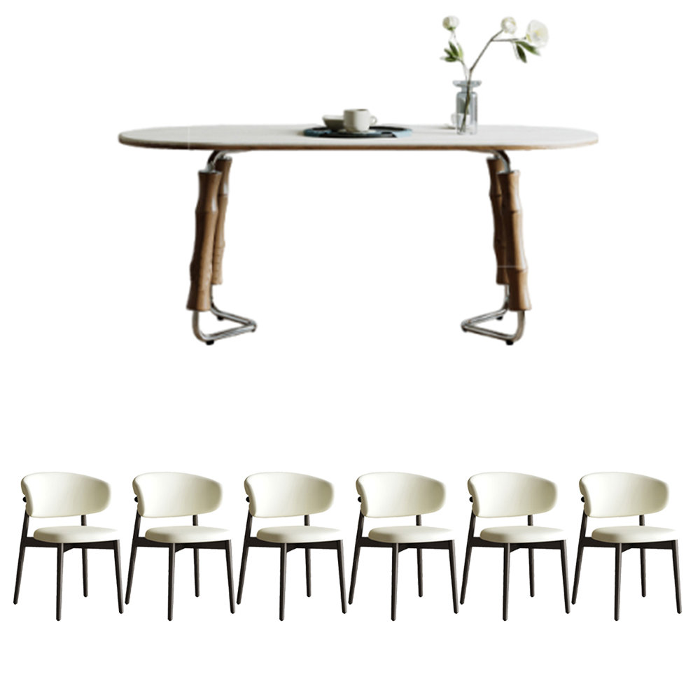 Corrigan Studio Sintered stone oval dining table set - Wayfair Canada