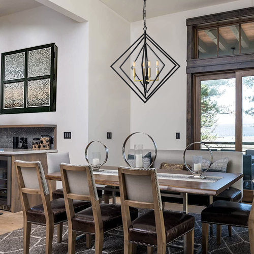 Millwood Pines Ahkari 4 - Light Dimmable Kitchen Island Geometric ...