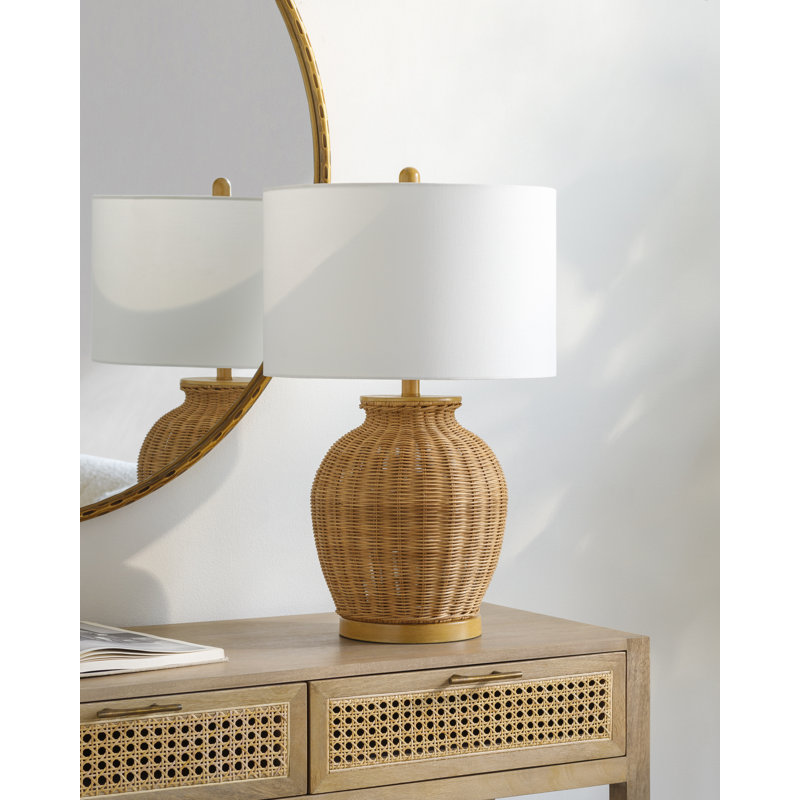 Beachcrest Home™ Bocanegra Rattan Table Lamp & Reviews | Wayfair