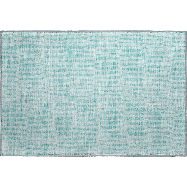 Canora Grey Premium Machine Washable Addington Teal Rug | Wayfair