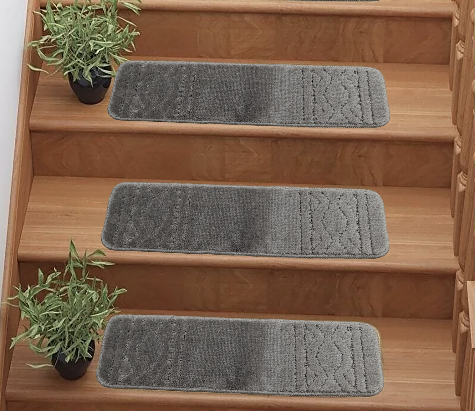 Wade Logan Machine Washable Slip Resistant Stair Treads Solid Trellis ...