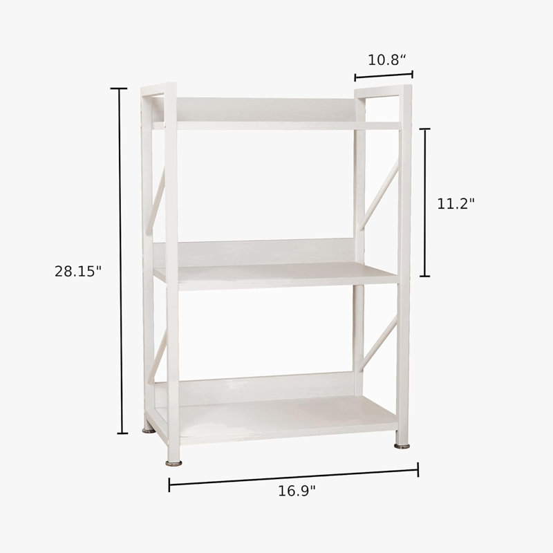 ATC CABINETS Modern 3 Tier Bookcase Night Stand, Narrow Book Shelf ...