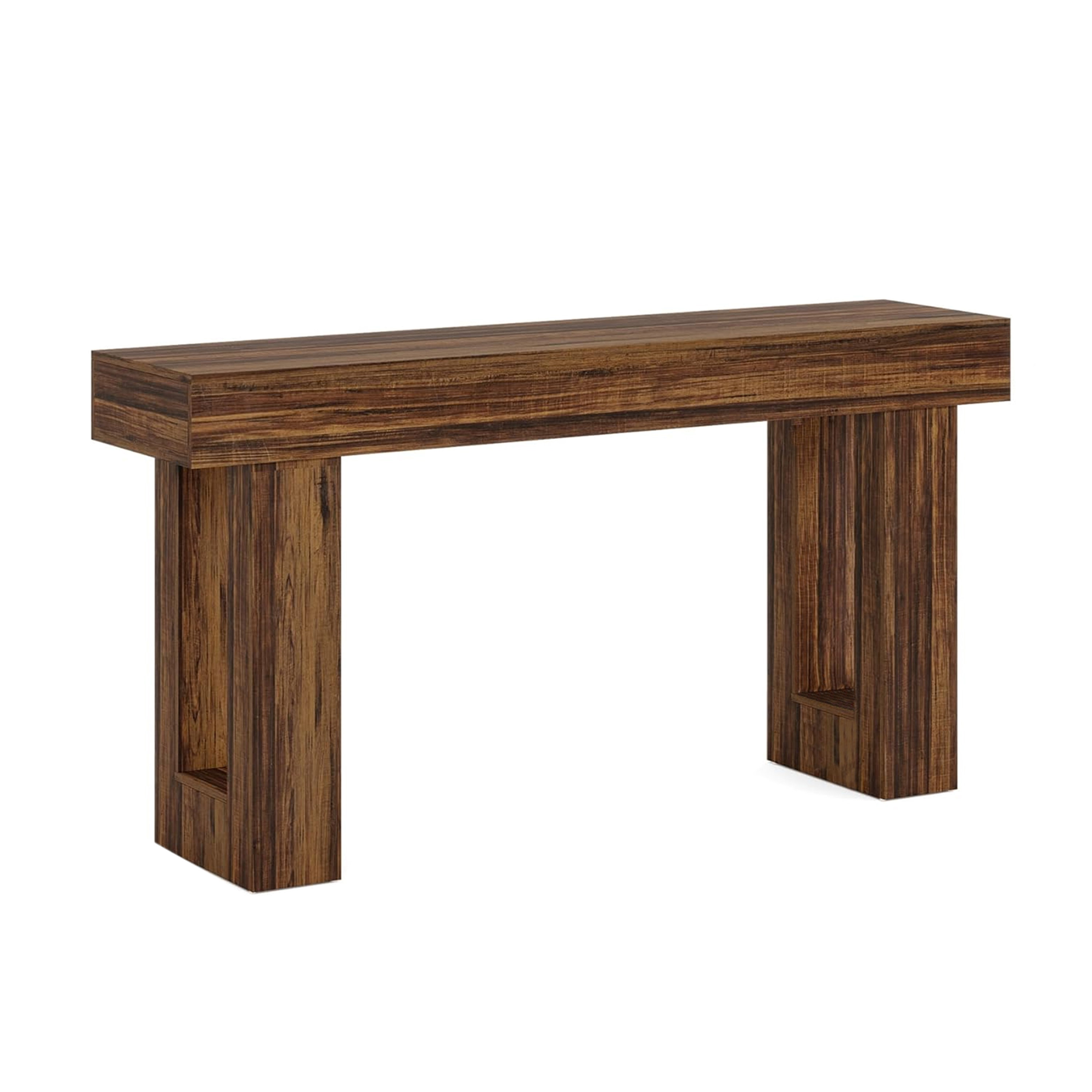 Benjara Kai Console Side Table, 63 Inch, Rectangular Wood Top | Wayfair