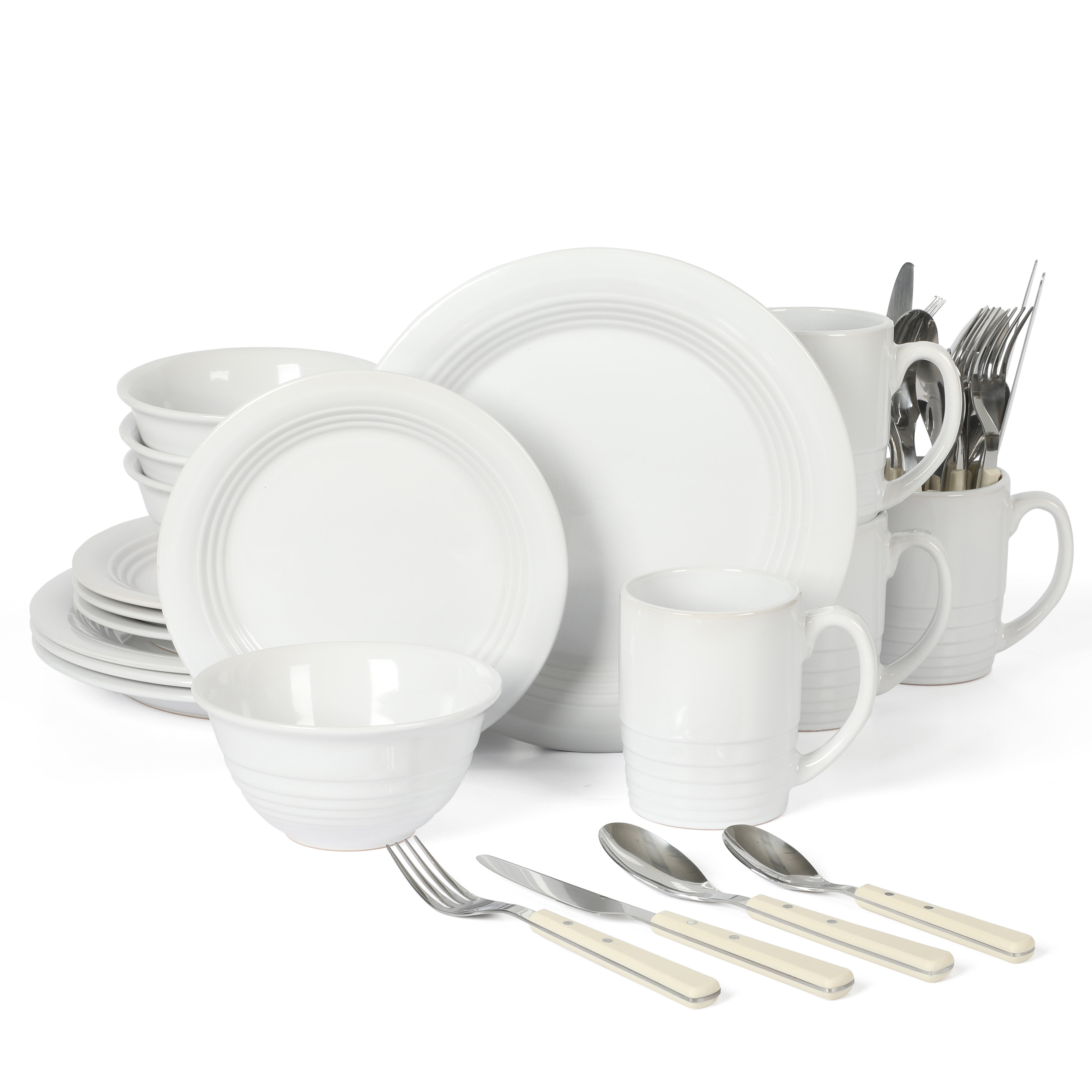Martha Stewart 32-Piece Combo Set Stoneware Dinnerware Set - Service ...