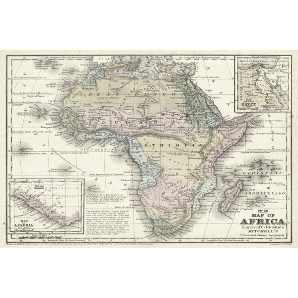 Breakwater Bay Mitchells Map Of Africa by Mitchell - Wrapped Canvas Art ...