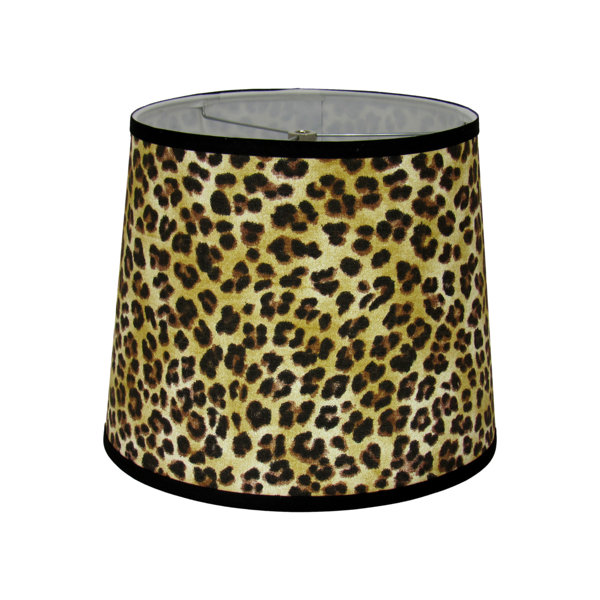 Mercer41 Leopard Print Cotton Drum Lamp Shade ( Screw on ) in Brown ...