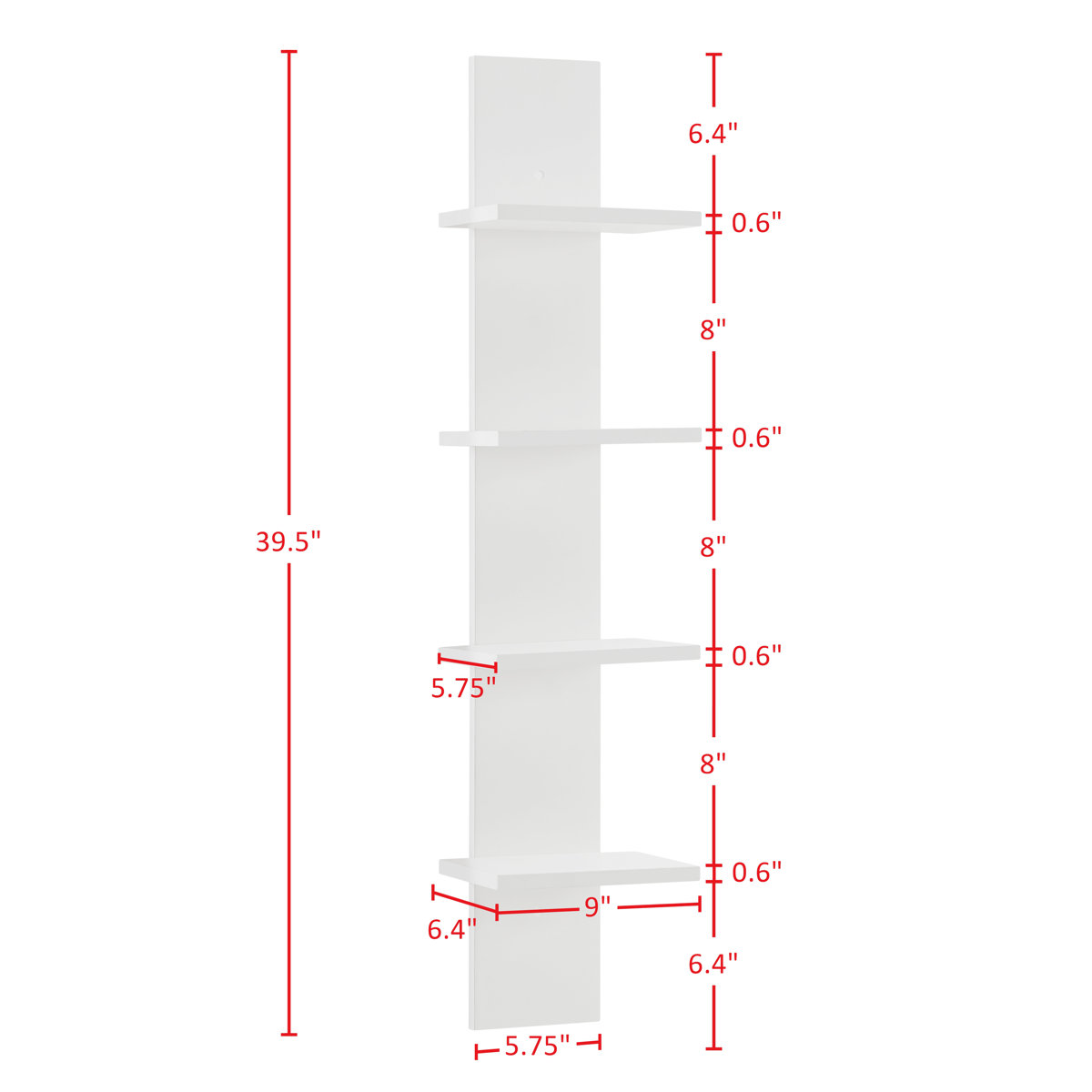 Ebern Designs Arica Decorative 4 Tier Column Wall Shelf & Reviews | Wayfair