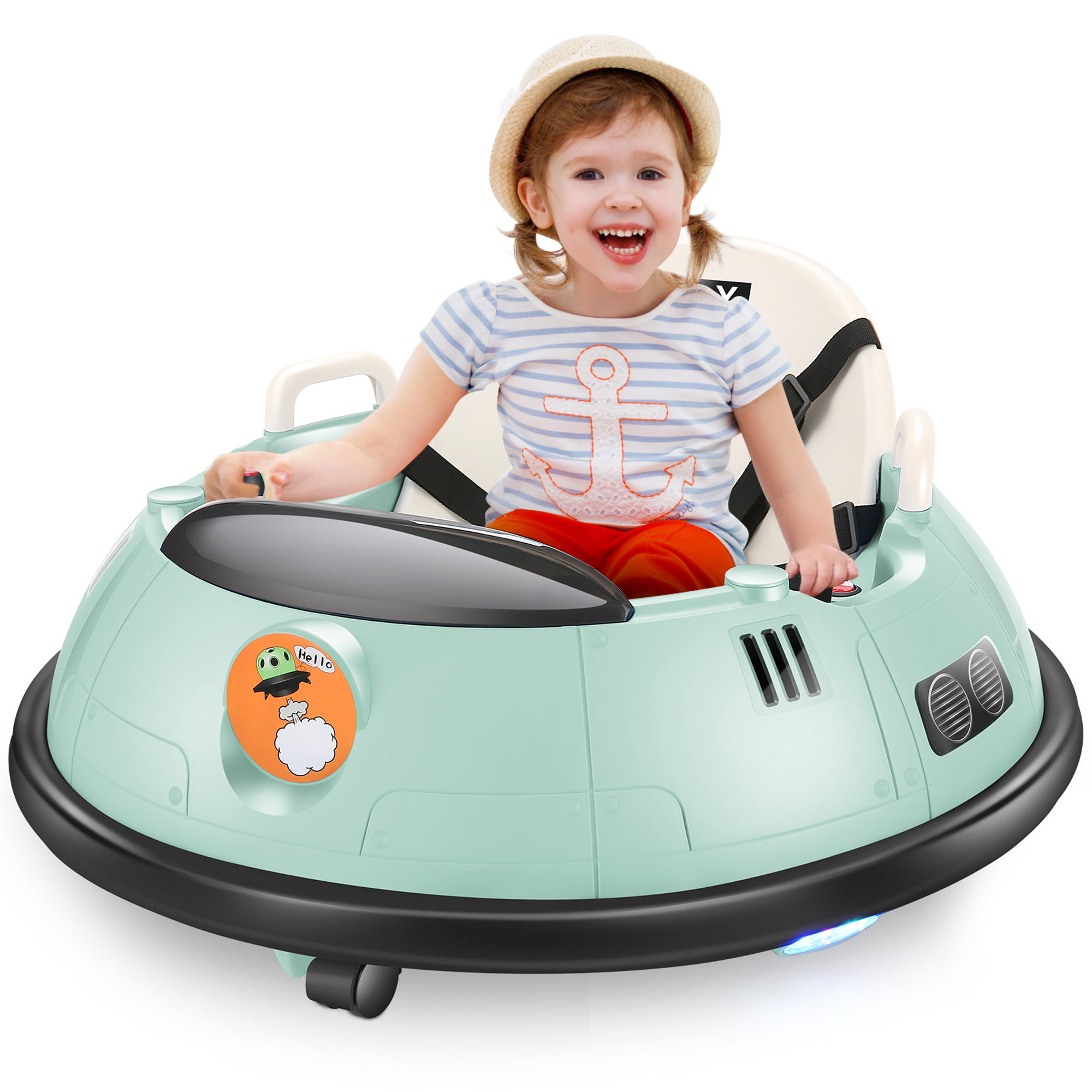 DreamDwell Home 12V Baby Bumper Car for Toddler Kids Ride on Car W ...