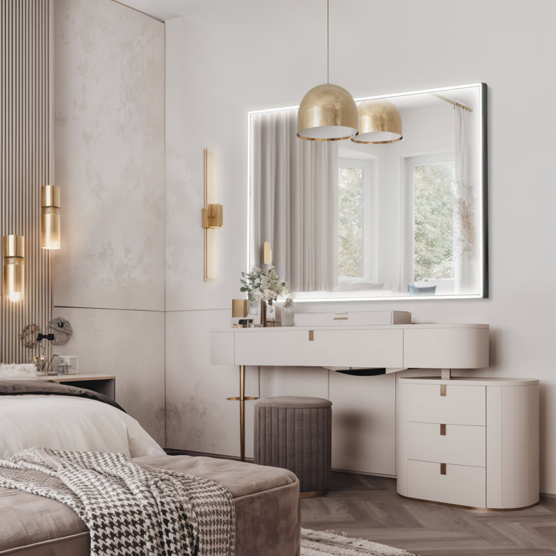 Wrought Studio™ LED Mirror Wall-mounted Mirror | Wayfair