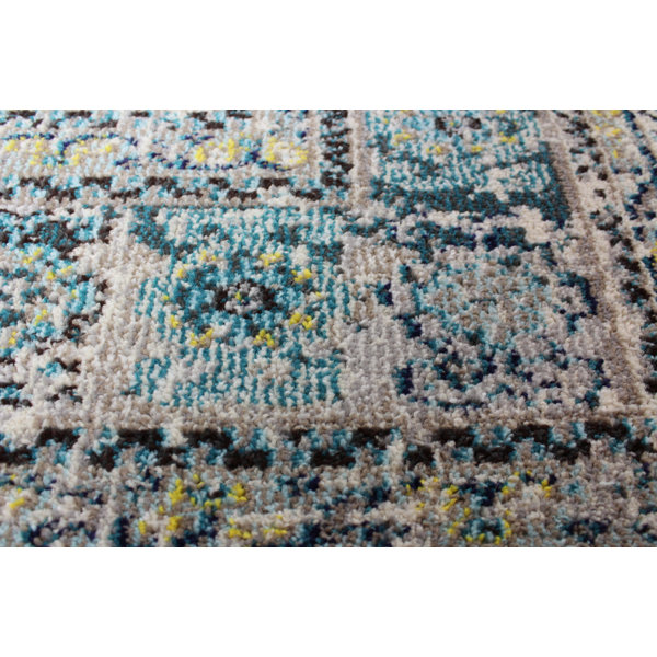 Langley Street® Gantz Oriental Teal/Gray Area Rug & Reviews | Wayfair