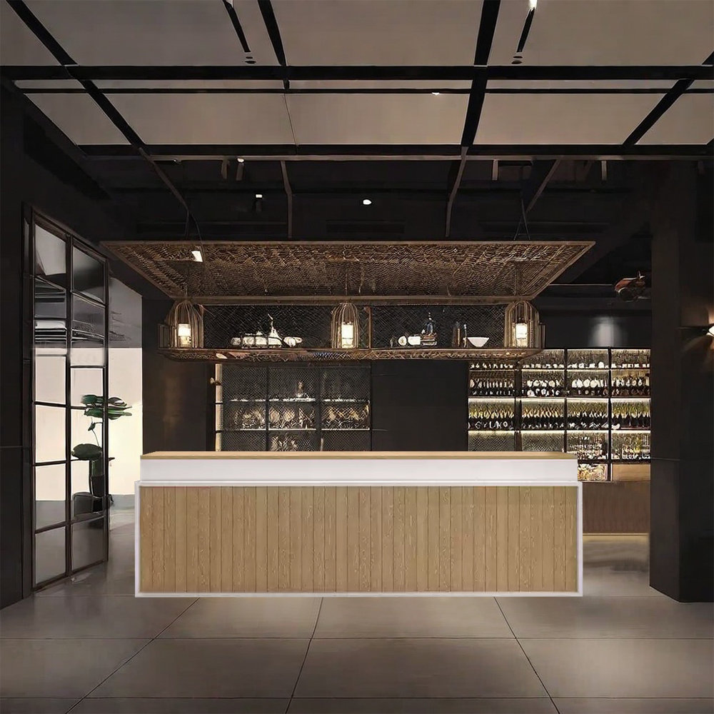 NBNKK Reception desk Rectangular Vintage Counter Bar & Bar Reception ...