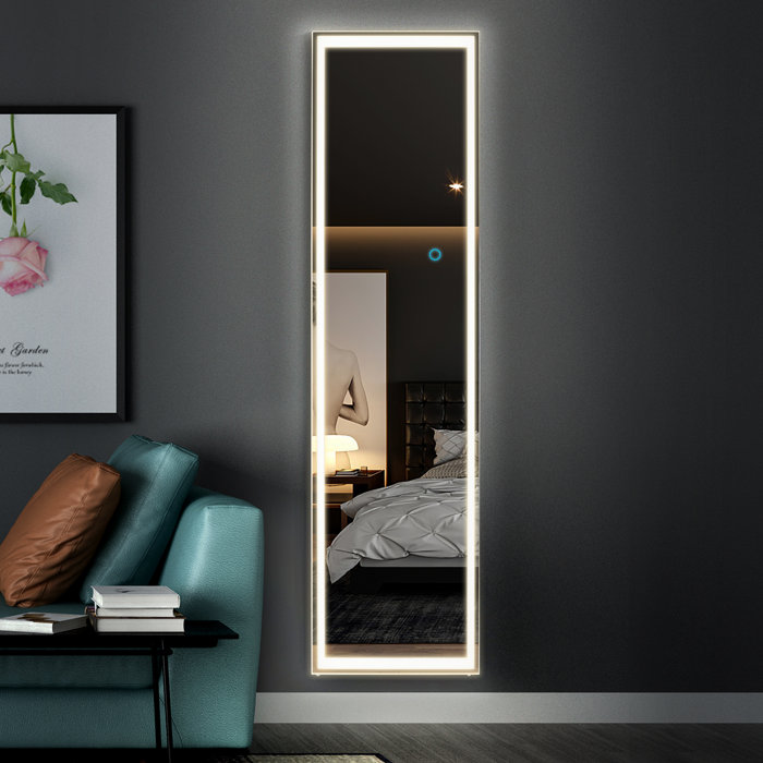 Ivy Bronx Metal Flat LED Mirror & Reviews | Wayfair