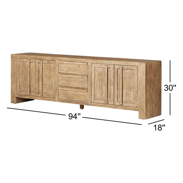 Birch Lane™ Caden 94" Wide 3 Drawer Sideboard & Reviews | Wayfair