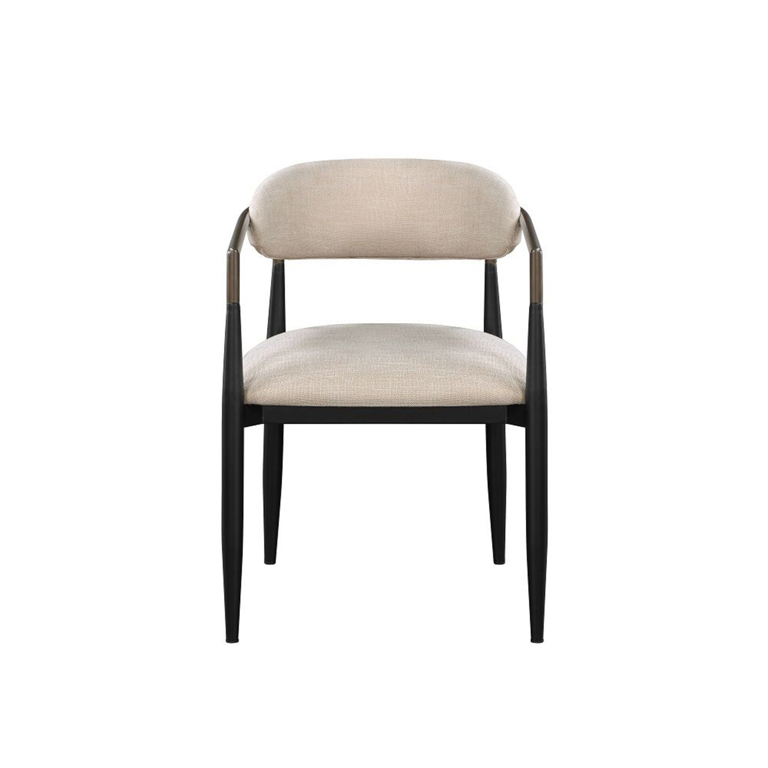 Corrigan Studio® Llinos Metal Upholstered Back Arm Chair in Beige/Black ...